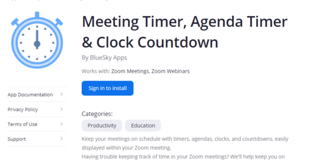 Zoomでタイマーを表示する Meeting Timer, Agenda Timer & Clock Countdown｜good-sun（a03）