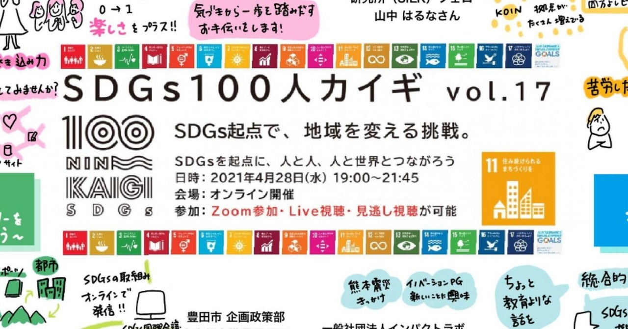 4.28開催：SDGs100人カイギ vol.17：SDGs起点に、地域を変える挑戦。｜井澤友郭(いざわともひろ)＠「問う力」が最強の思考ツールである｜note