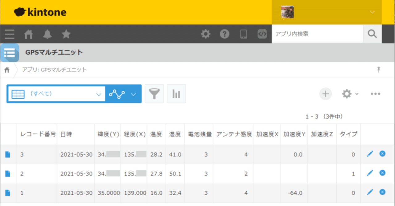 「SORACOM GPS マルチユニット のデータを kintone に保存する」やってみた｜46u