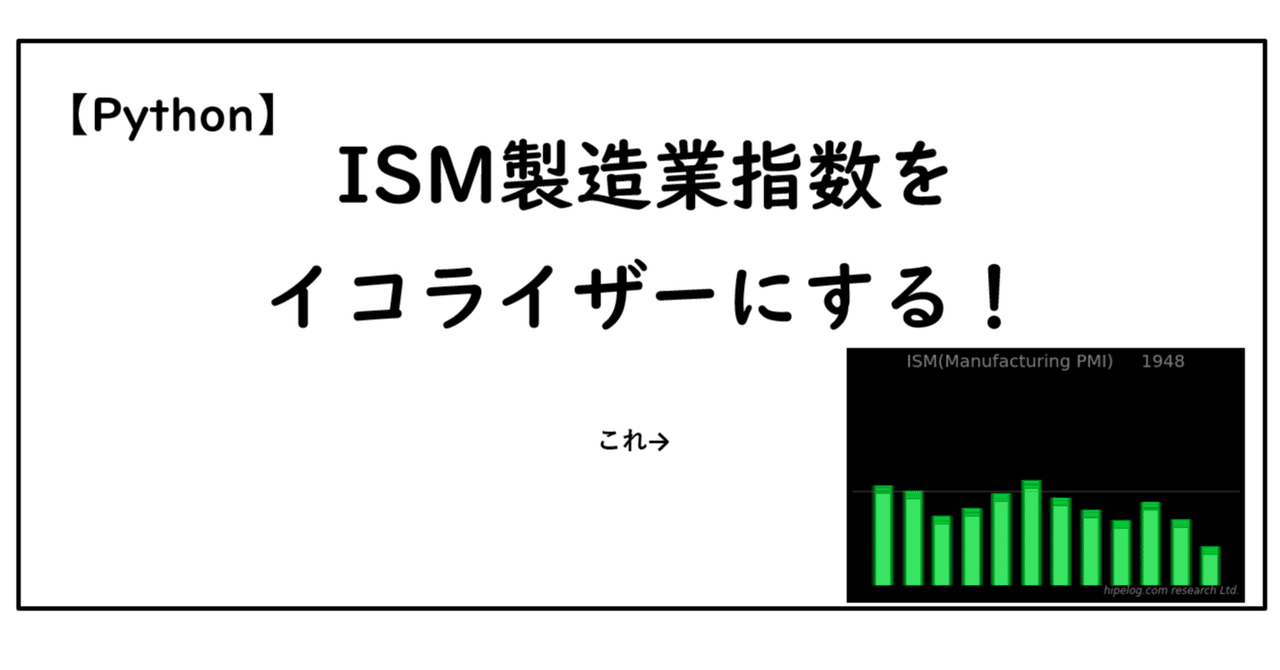 【Python】ISM製造業指数をイコライザーにする！｜Hippen(米国株,python)
