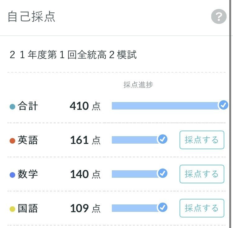 第1回全統高2模試 自己採点｜禿 / Hage｜note