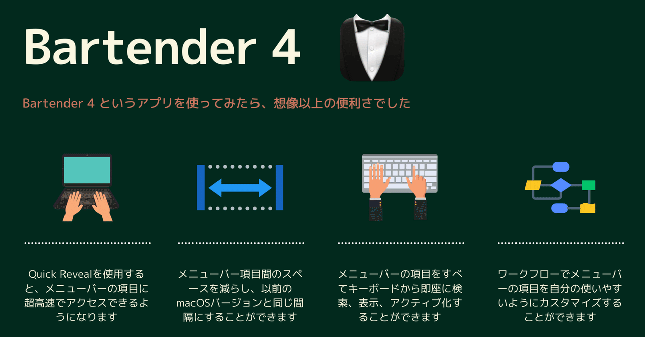 Bartender 4 というアプリを使ってみたら、想像以上の便利さでした ｜おおとろ | フルスタック・ウェブ開発者