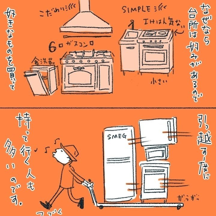 台所を持って引っ越すということ｜ワダシノブ/イラスト・マンガ