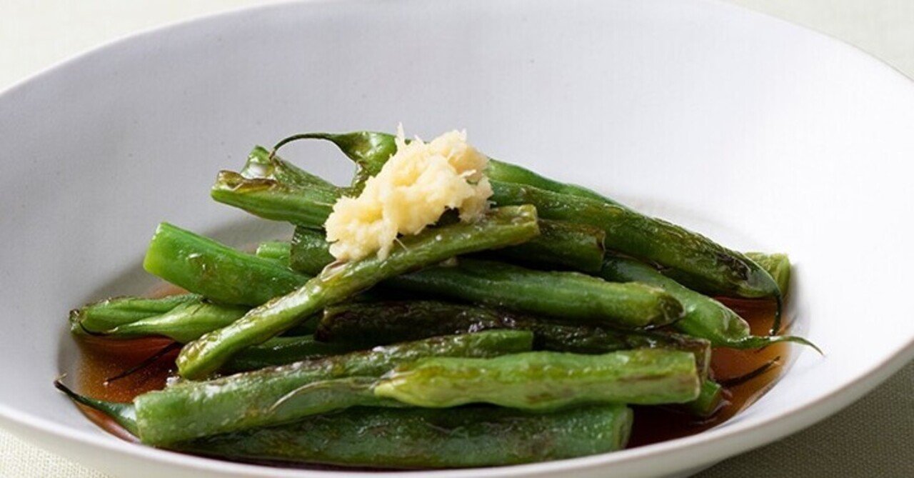 さやいんげんの揚げびたし｜BitBeans｜note