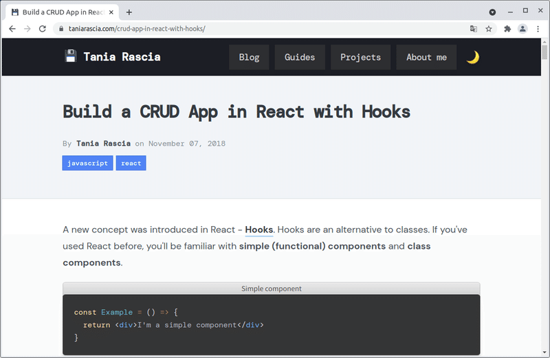 おすすめチュートリアルの紹介④ Build a CRUD App in React with Hooks｜kenpapa