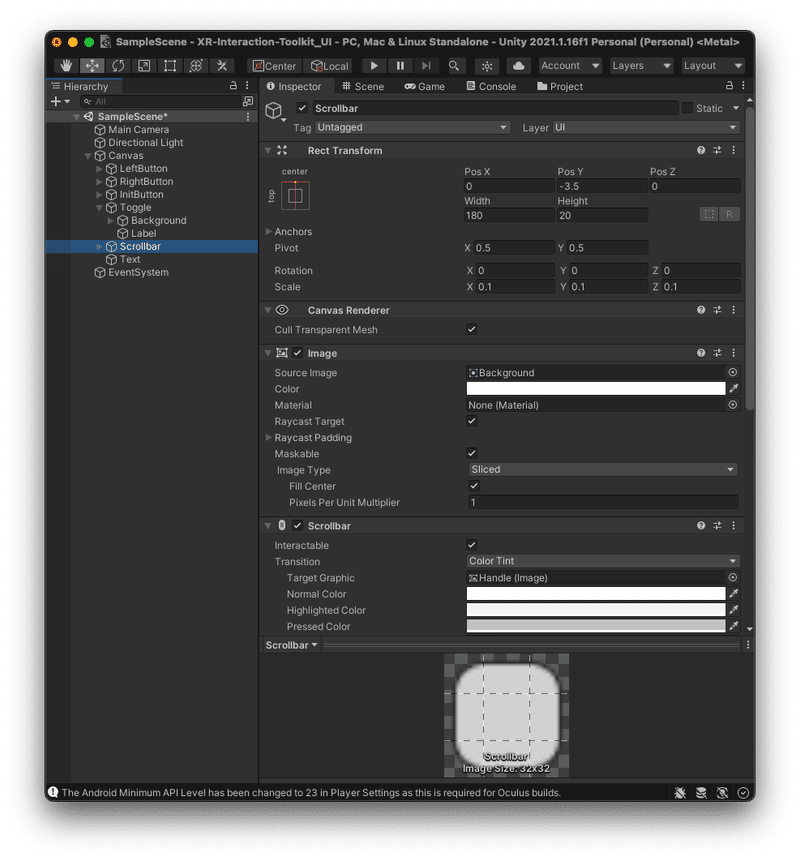 XR Interaction ToolkitでUIを使用する｜趣舎万殊