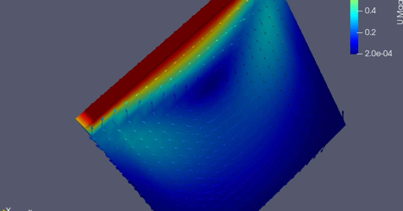 OpenFOAM : Cavity flow チュートリアルをしっかりやってみます。その1｜海辺のケミカルエンジニア