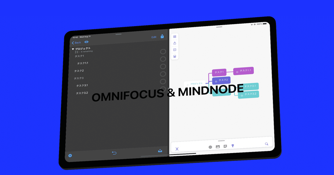 [iOS/iPadOS]OmniFocusのプロジェクトをMindNodeにエクスポートする｜べいん