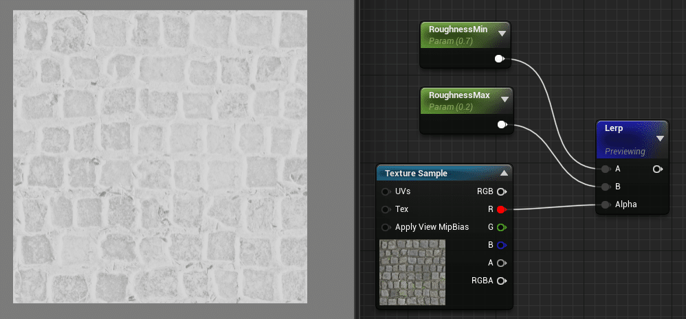 Unreal EngineのマテリアルのLerp｜くろさわ