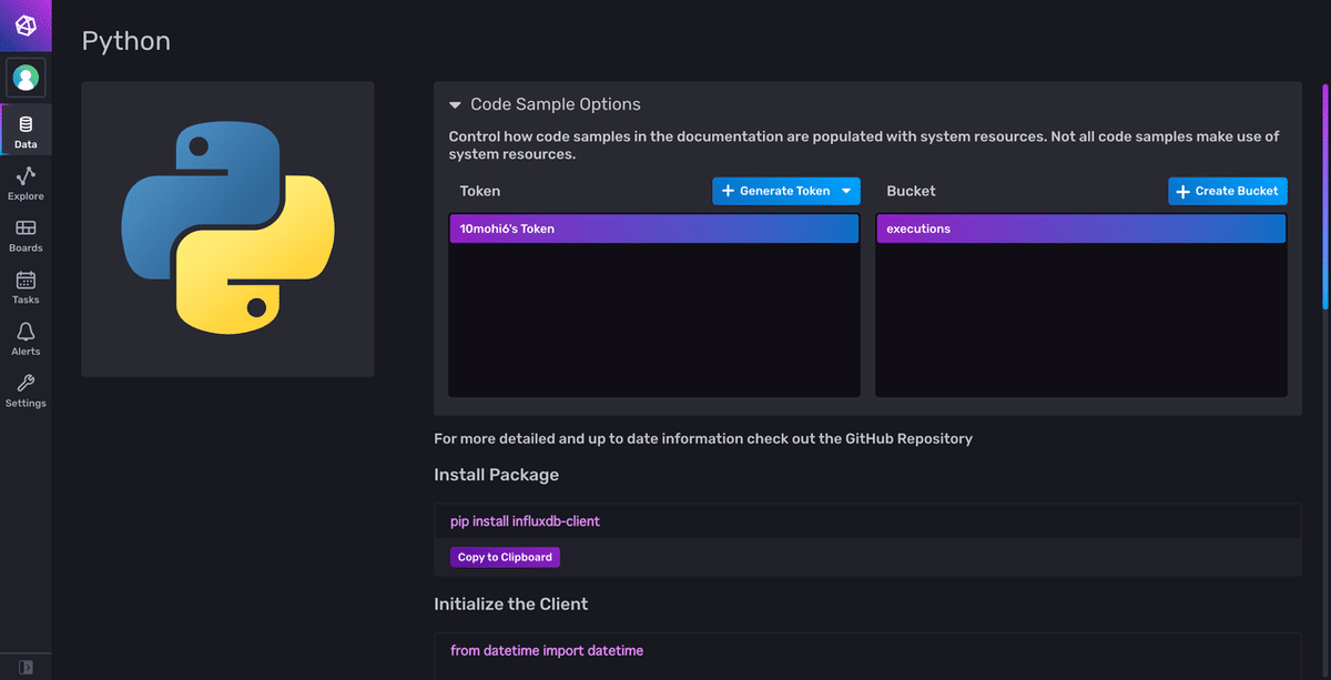 超簡単PythonでInfluxDB 2.0（時系列データベース）入門｜10mohi6