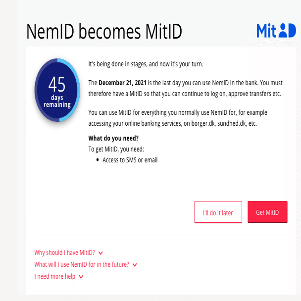 【詳細版】NemID から MitIDへの移行手続き - Living in Denmark