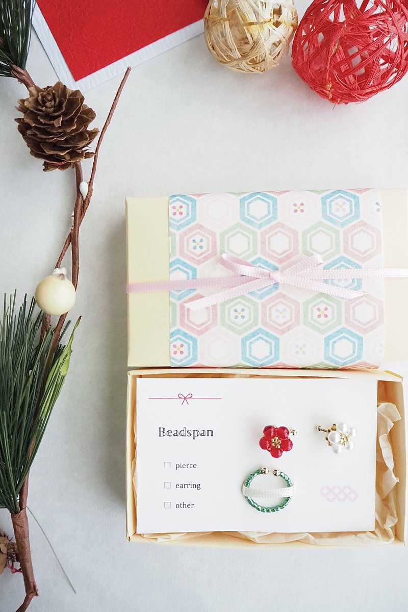 紅白梅のお正月セット｜Beadspan｜note