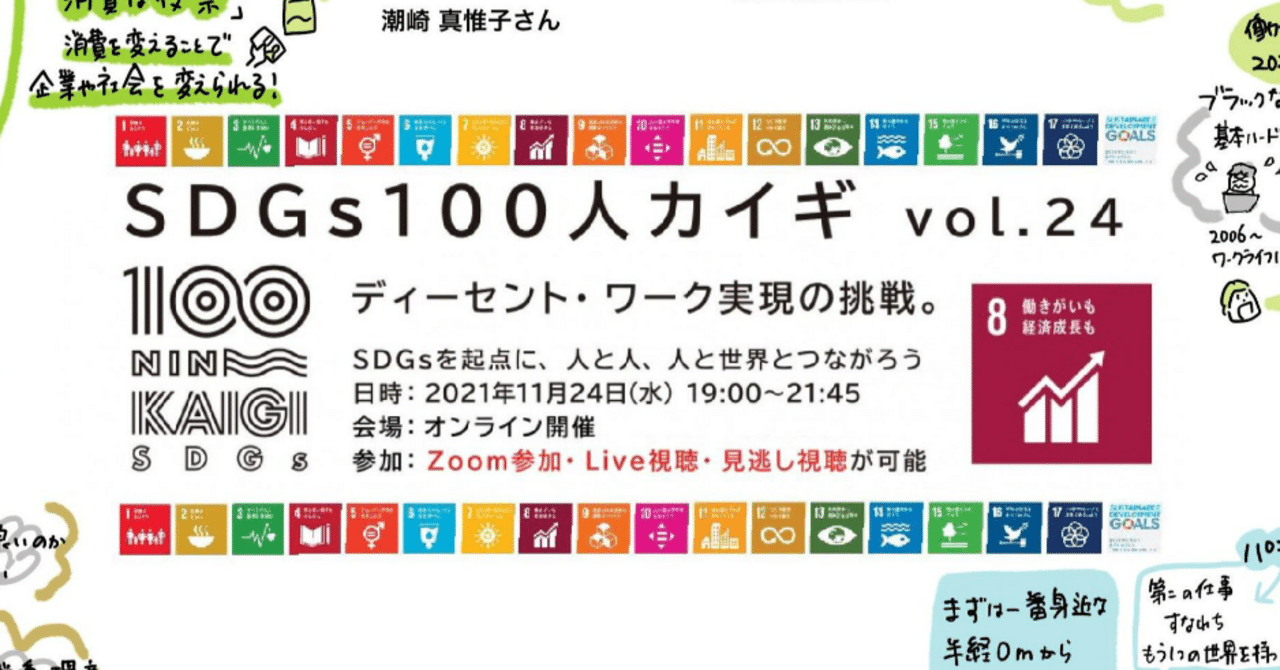 11.24開催：SDGs100人カイギ vol.24 ディーセント・ワーク実現の挑戦。｜井澤友郭(いざわともひろ)＠「問う力」が最強の思考ツールである