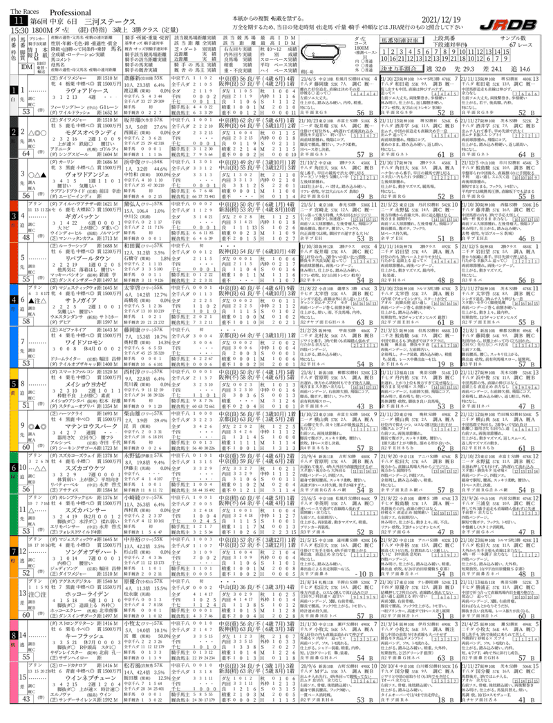12/19（日） 中京11R 三河Sの「新パドック新聞」をご覧いただけます｜JRDB 競馬アラカルト