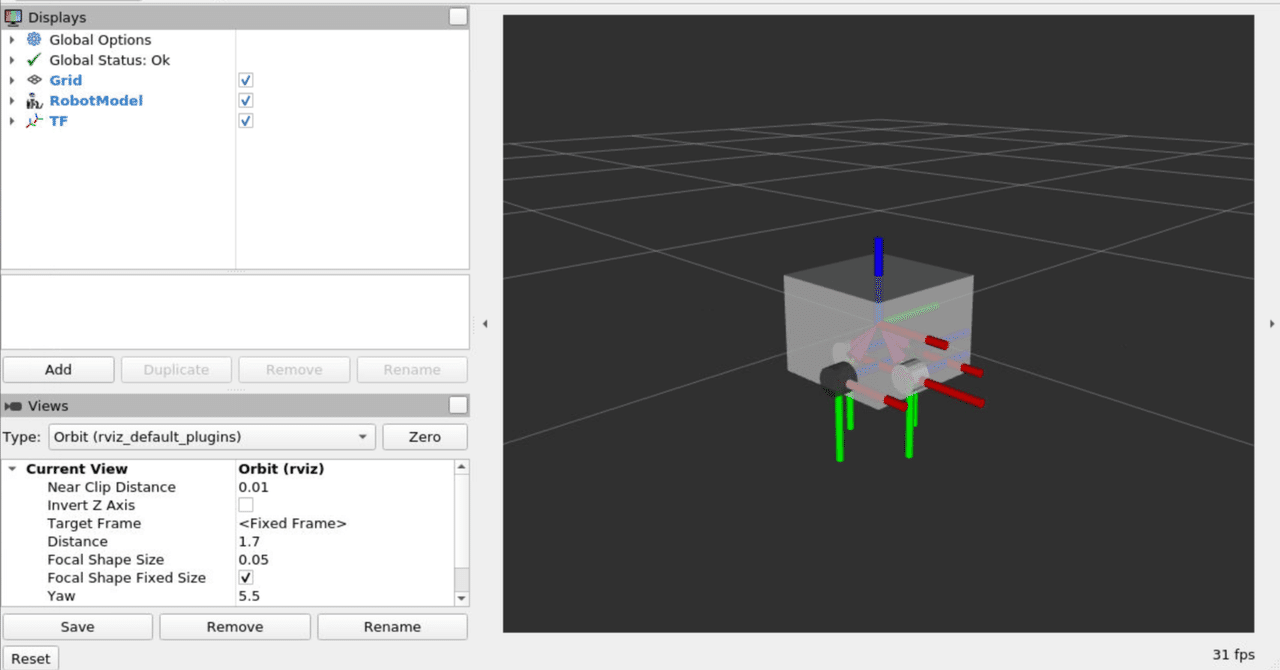 ROS入門 (42) - rviz2でのURDFの表示｜npaka