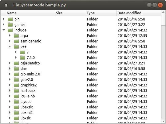 PySide2 の TreeView / ListView でディレクトリを表示する｜Junf / Jade