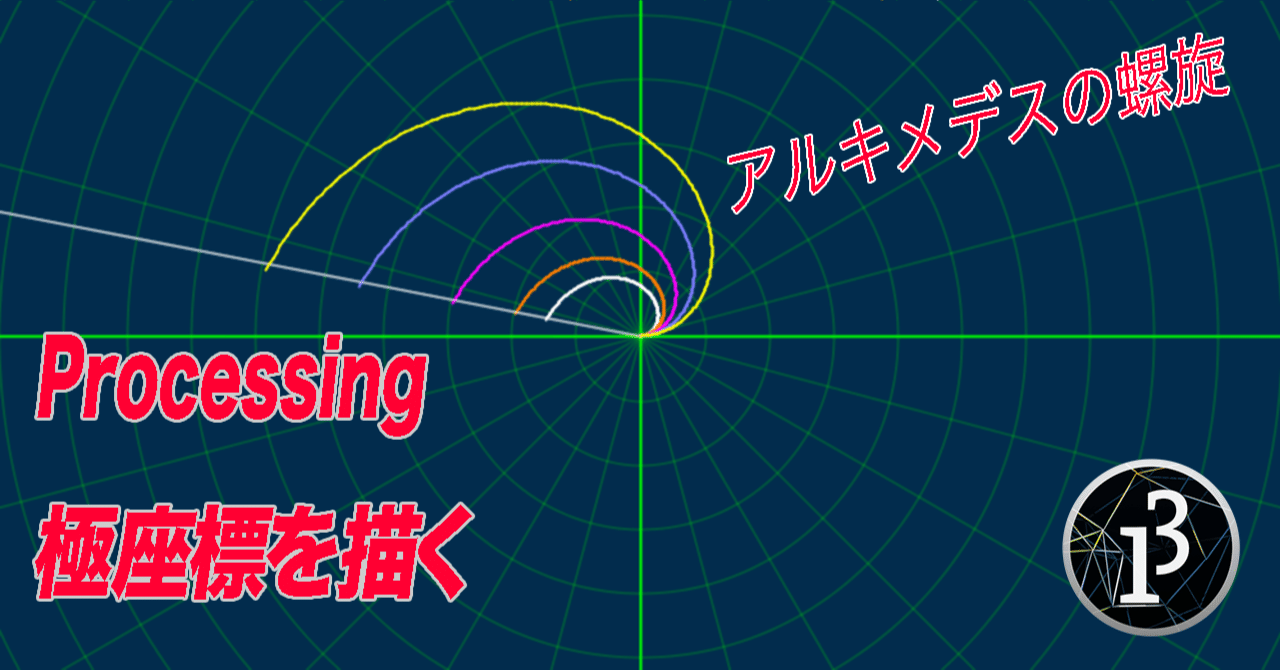 Processing でグラフを描く④ 極座標（螺旋と2次曲線）｜creativival