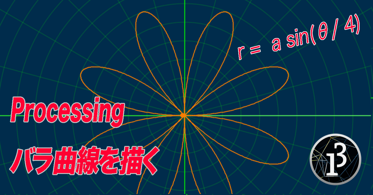 Processing でグラフを描く⑤ バラ曲線｜creativival