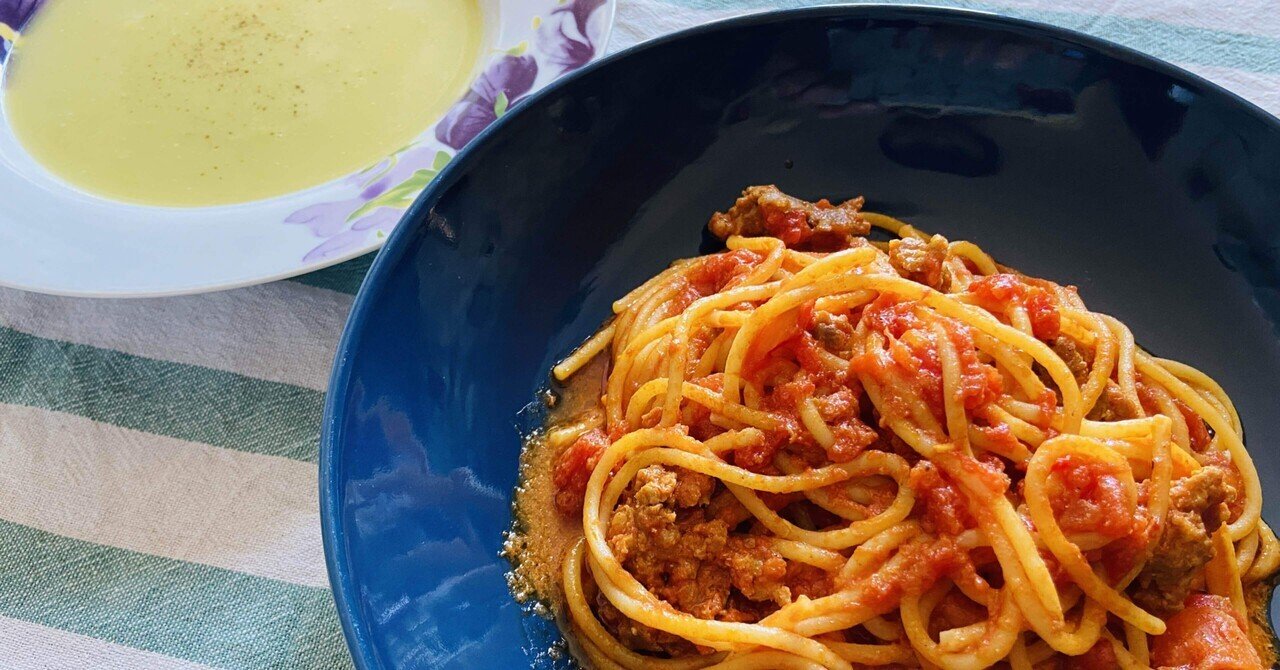 青春のスパゲティ&アスパラの冷製スープ｜中小路葵@イタリア家庭料理研究家@Bologna