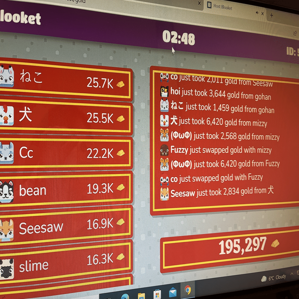 Let's Blooket in a face-to-face class! 〜A game where speed and luck are ...