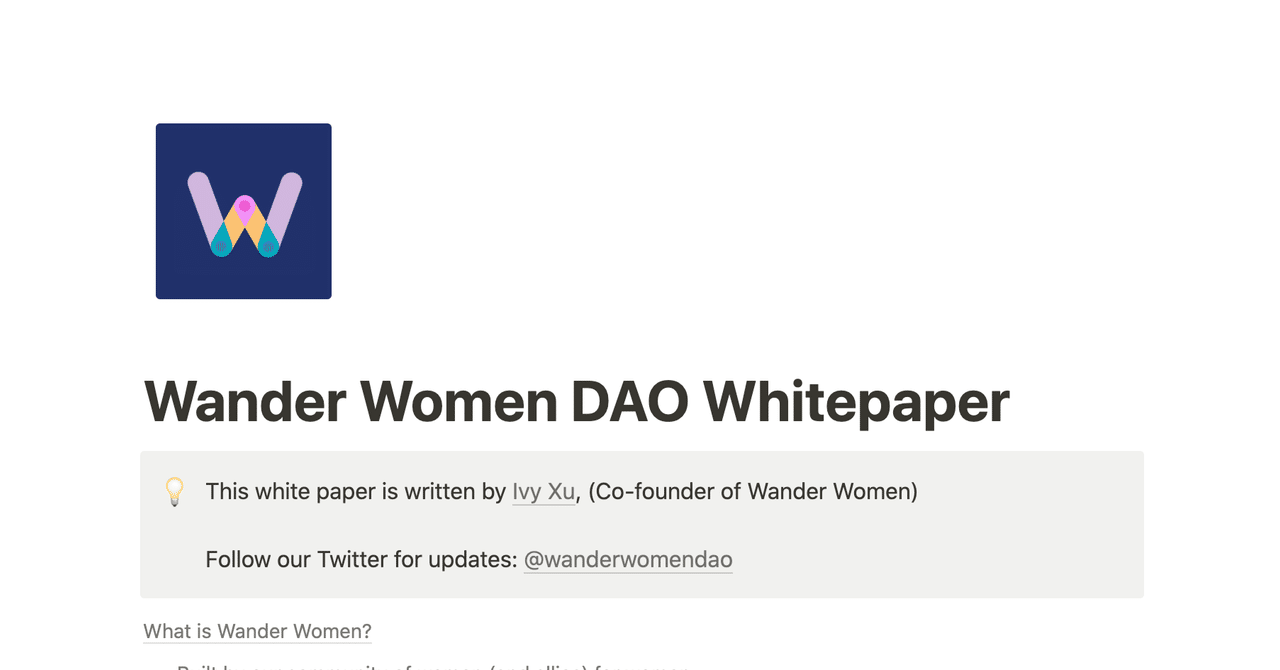 Wander Women DAO 女性ノマドを応援する｜AI+Web3+脱炭素化エネルギー図鑑-Masato