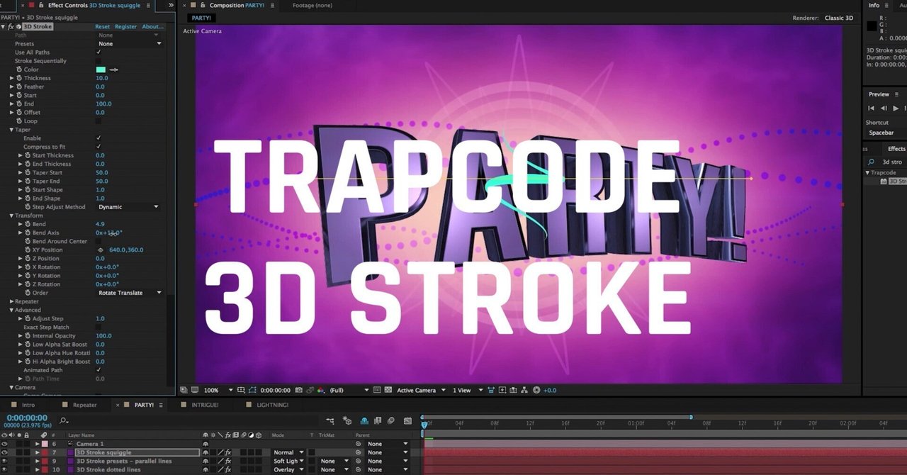 After Effectsで3Dのラインが簡単に生成できるTrapcode 3D Strokeの使い方｜Maxon
