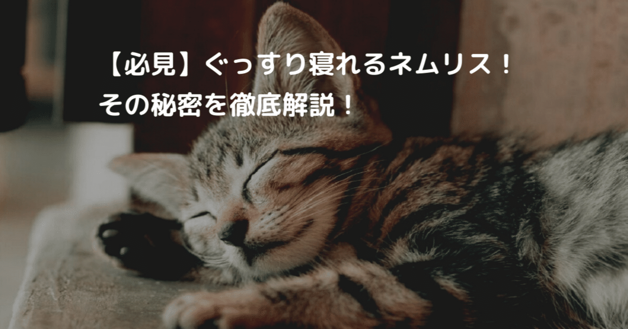 【必見】ぐっすり寝むりたい人にネムリス、睡眠の質向上と満足感の秘密を徹底解説！｜wansuke