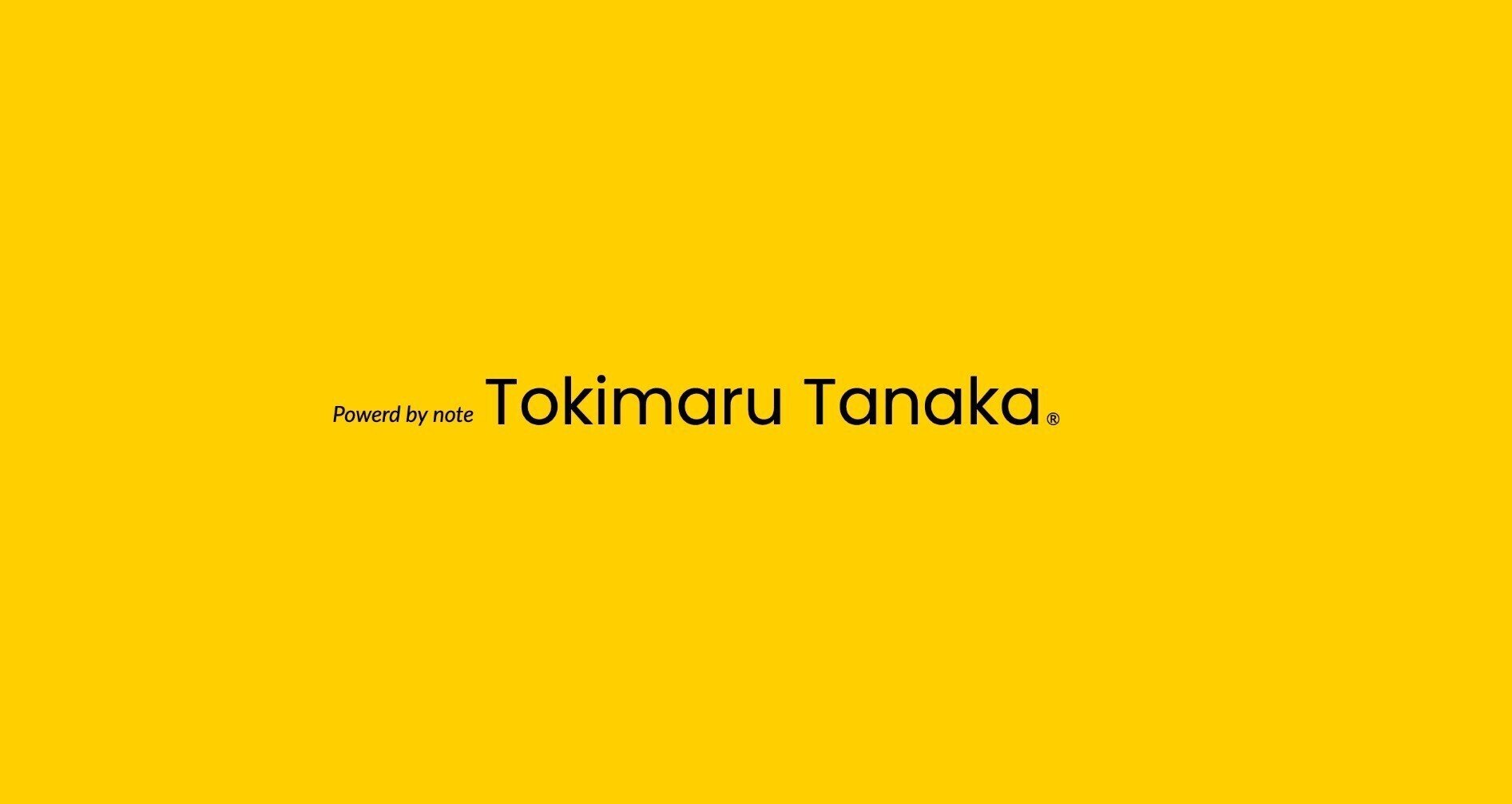 Tokimaru Tanaka｜note