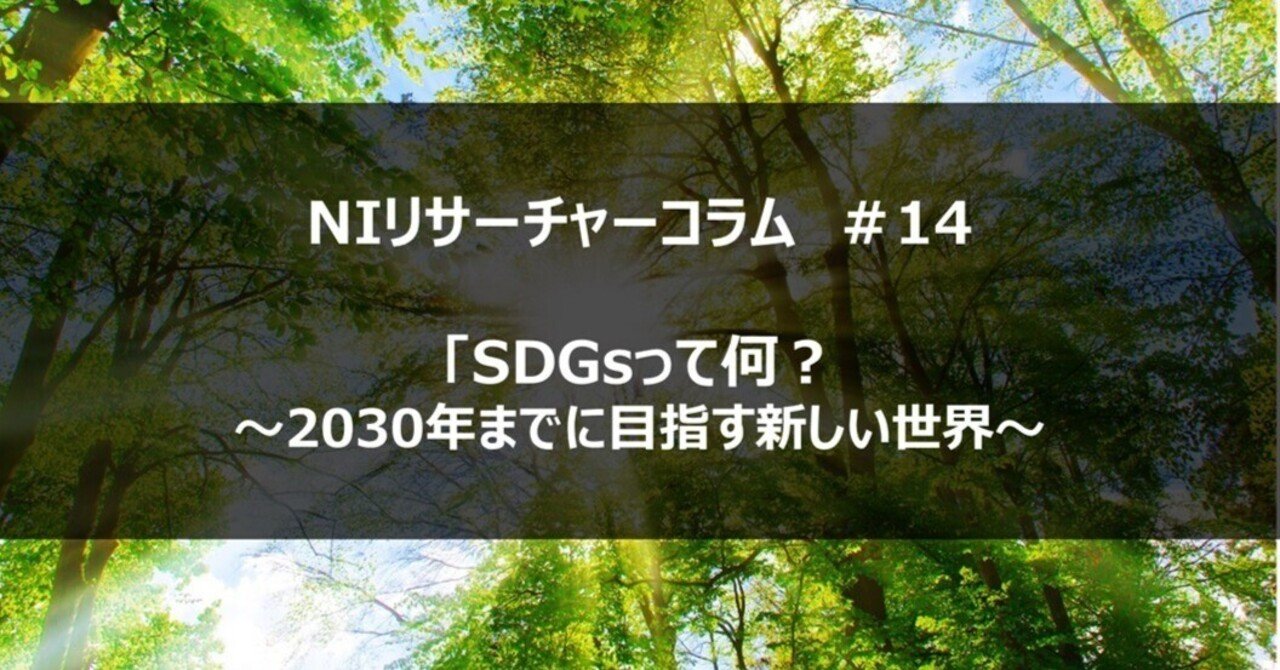 NIリサーチャーコラム #14 SDGsって何？ ～2030年までに目指す新しい世界～（2021年6月執筆）｜日本インフォメーション株式会社