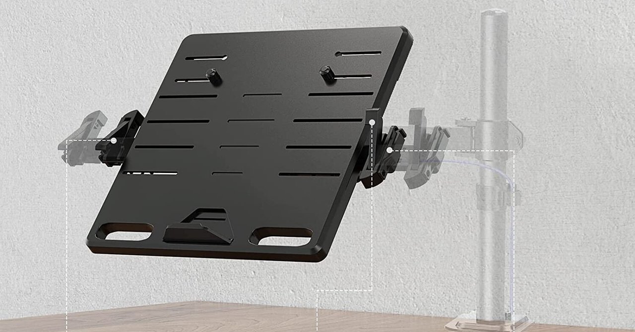 [モニターアーム専用]作業環境がより快適に！オリジナル上下左右移動可能クランプ！工匠藤井 ノートパソコントレイ｜azuki