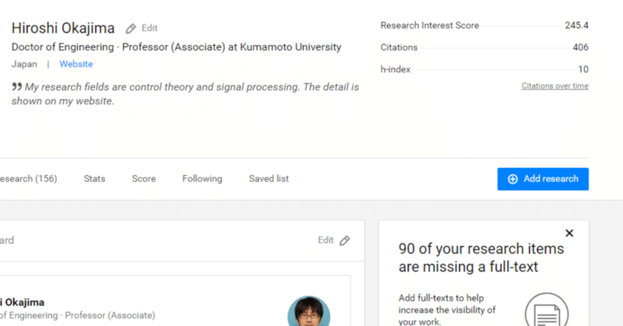 研究者向けSNS「Researchgate」について（英語SNS）｜岡島寛@熊大教員 制御note