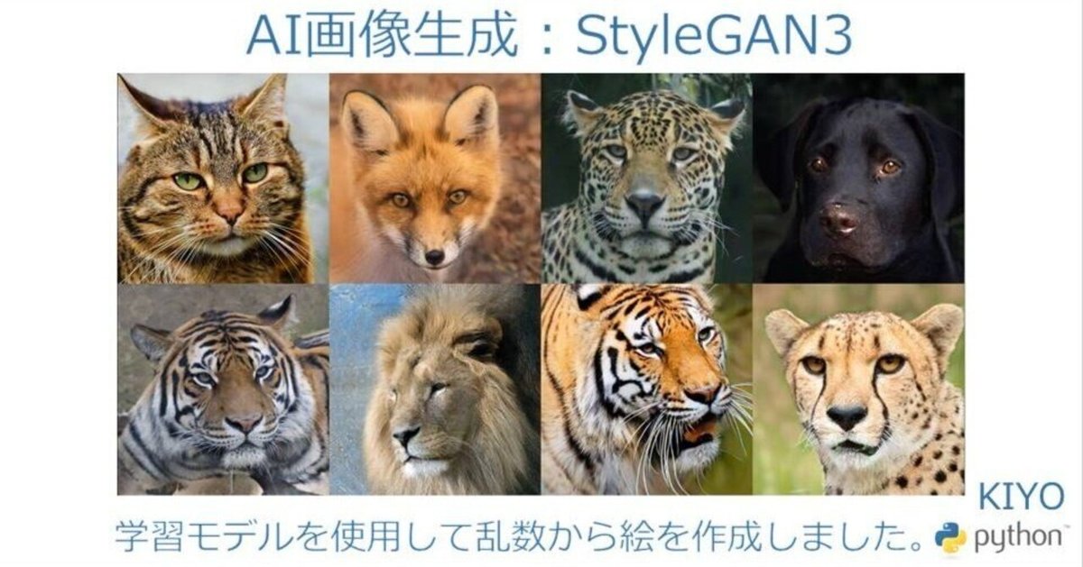 Pythonライブラリ(画像生成)：StyleGAN3｜KIYO