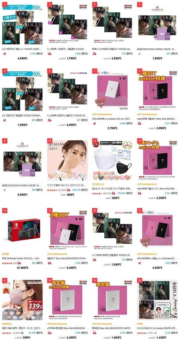 2022年9月8日にQoo10で売れた商品をTOP20までまとめてみた｜売れるネットショップの教科書