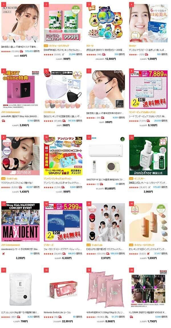 2022年9月19日にQoo10で売れた商品をTOP20までまとめてみた｜売れるネットショップの教科書