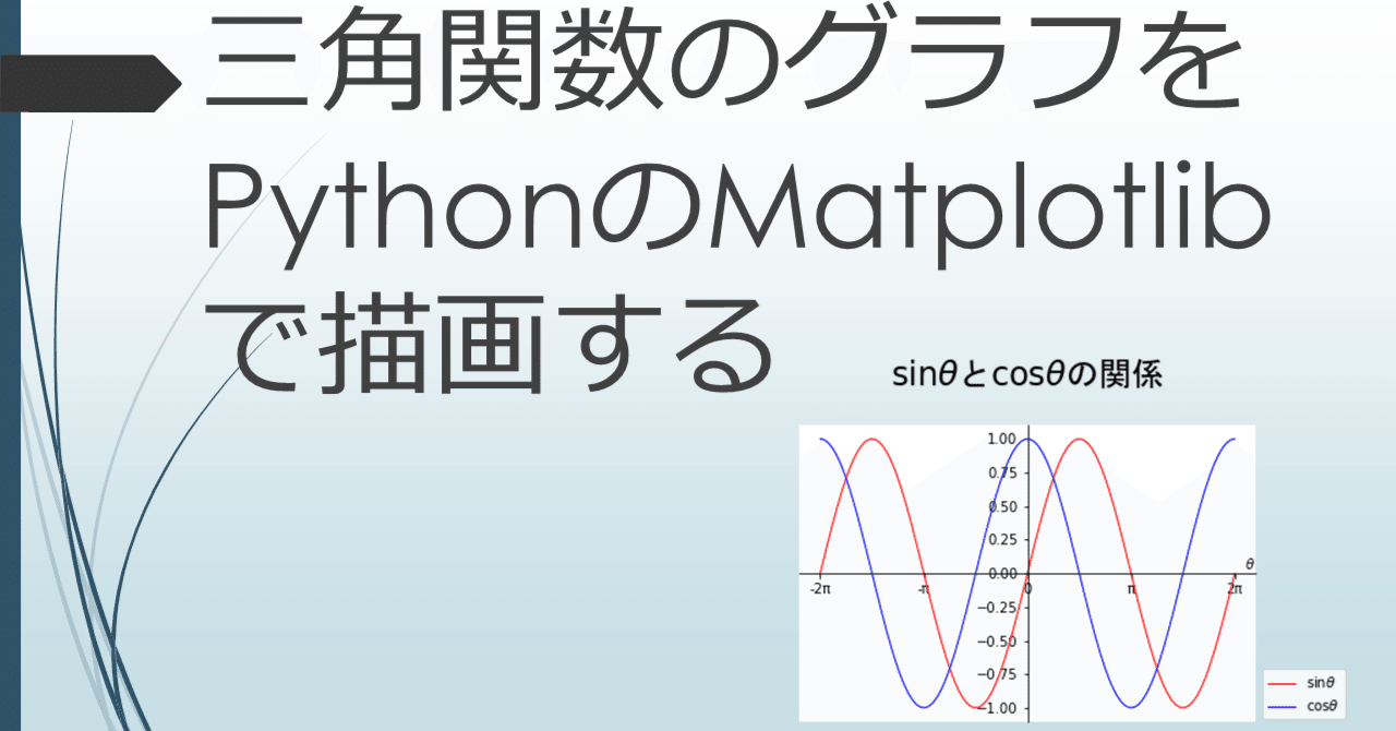 三角関数のグラフをpythonのmatplotlibで描画する｜pythonic Highschool