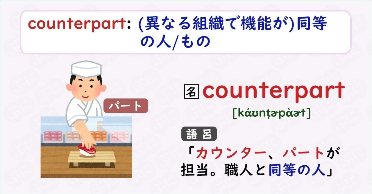 【英単語ハック】#236 counterpartを語呂で覚える｜ぷに@英語学習検索エンジン運営