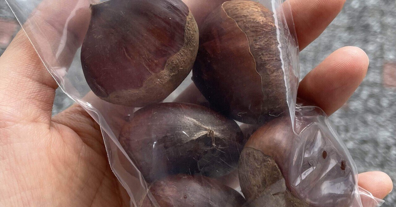 茹で栗をもらった｜shiori｜note