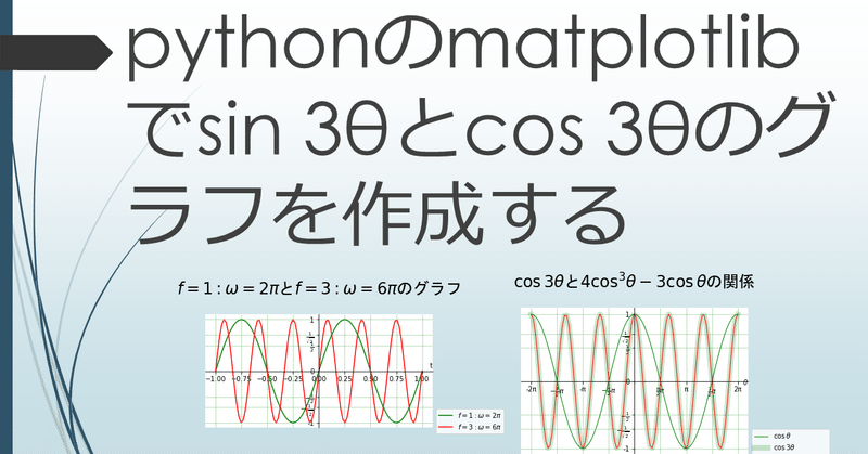 pythonのmatplotlibでsin 3θとcos 3θのグラフを作成する｜Pythonic HighSchool