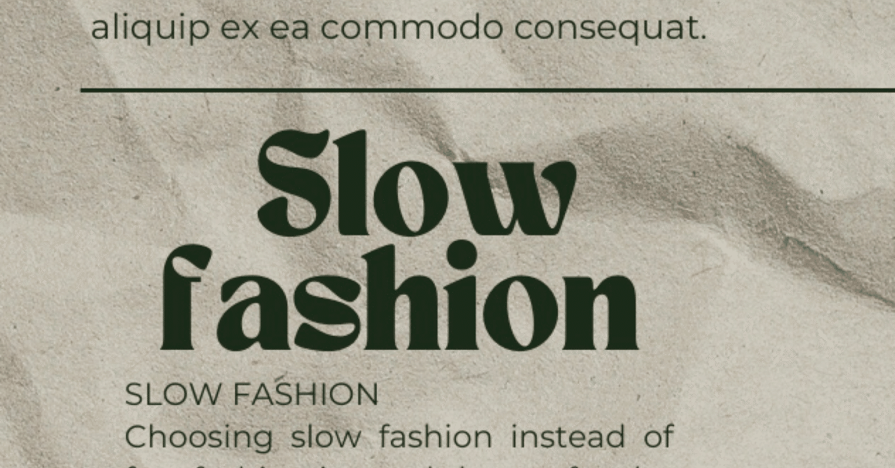“SLOW FASHION”｜AOKI SUMIRE