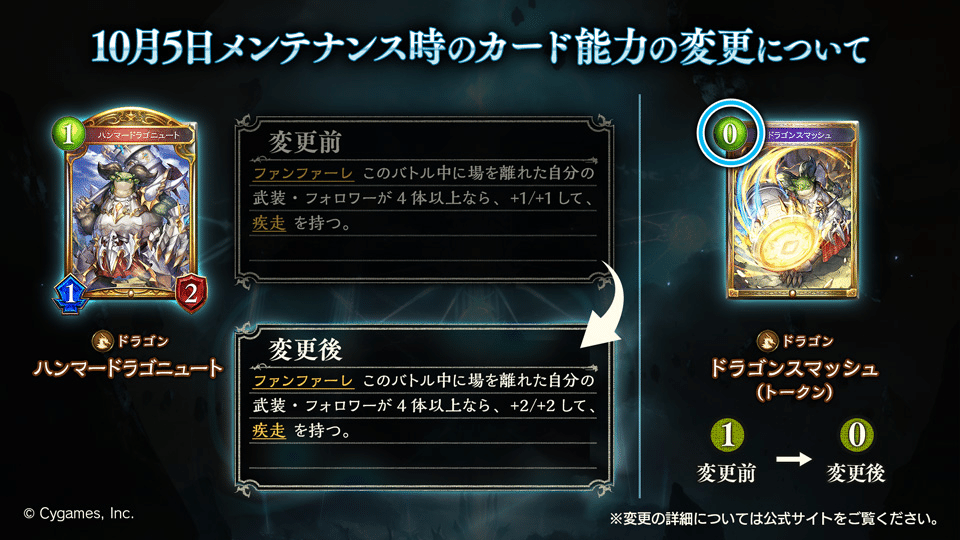 【シャドバ】2Pick視点で見る9日ナーフと上方修正【Shadowverse/天示す竜剣】｜ソー/シャドバ2Pick