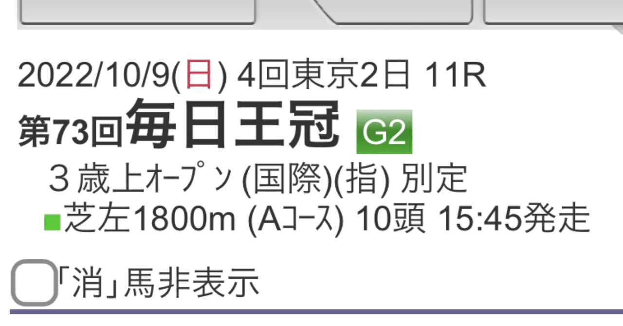 【競馬】毎日王冠(10月9日東京11レース)予想/87日目｜baka_yuki