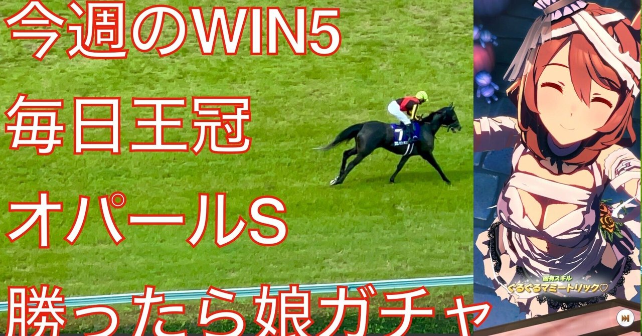 明日のWIN5 毎日王冠、オパールS｜ぐらそんのWIN5 36点予想