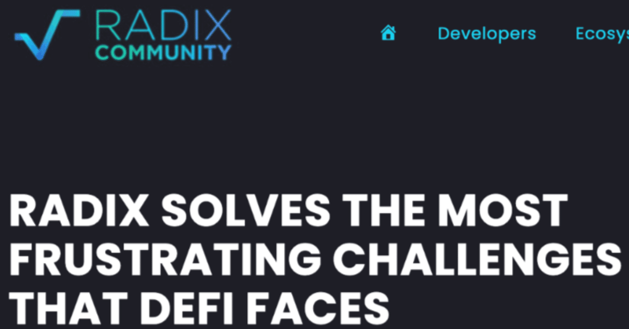 【web3】RADIX Community DeFiの問題を解決する｜AI+Web3+脱炭素化エネルギー図鑑-Masato