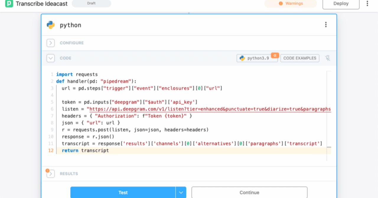 PipedreamとDeepgramを使ってお気に入りのポットキャストを書き起こして、自分のメールに送信するまでの手順｜Sangmin Ahn
