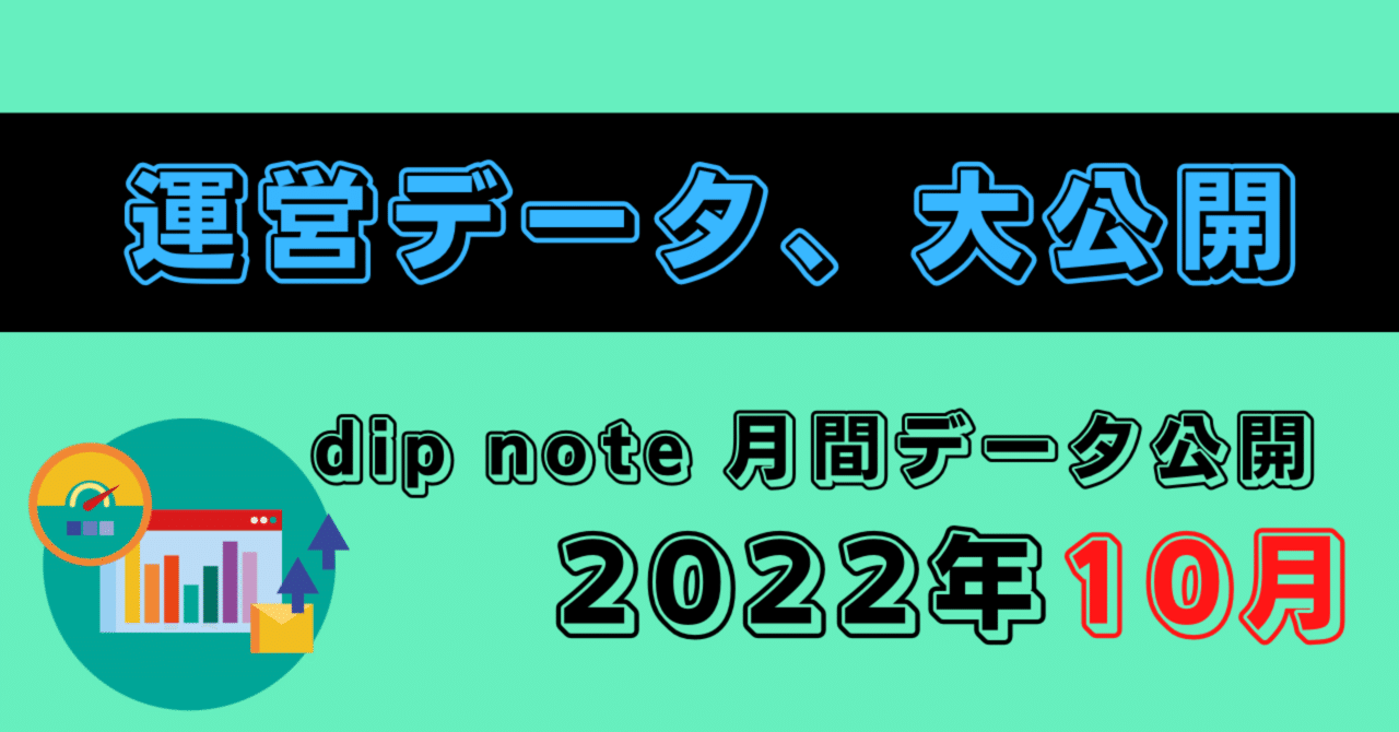 PVまとめ 】dip note の運営数値全て公開！2022年10月｜ディップ株式会社 商品開発本部 dip Startups ｜note