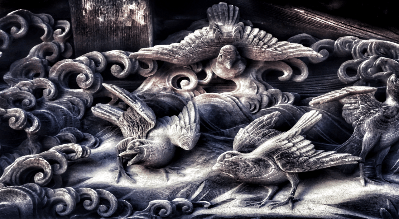 木彫の鳥と波@西新井大師｜Yutaka Kano｜note