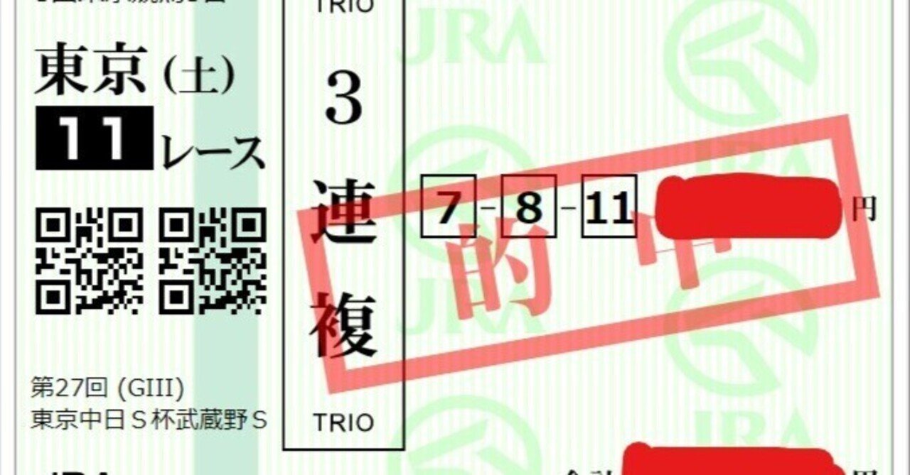 武蔵野ステークス・3連複／3,830円的中｜RYO