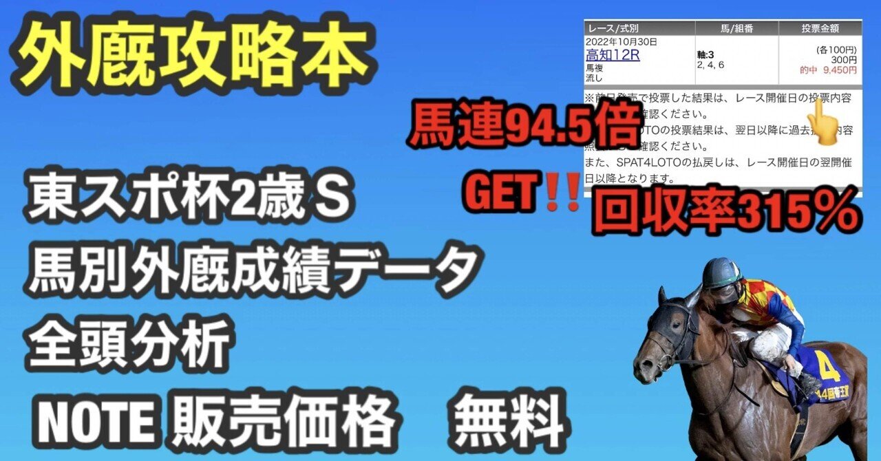 東スポ杯2歳S2022馬別外廐成績データ全頭分析｜外廐攻略本｜note