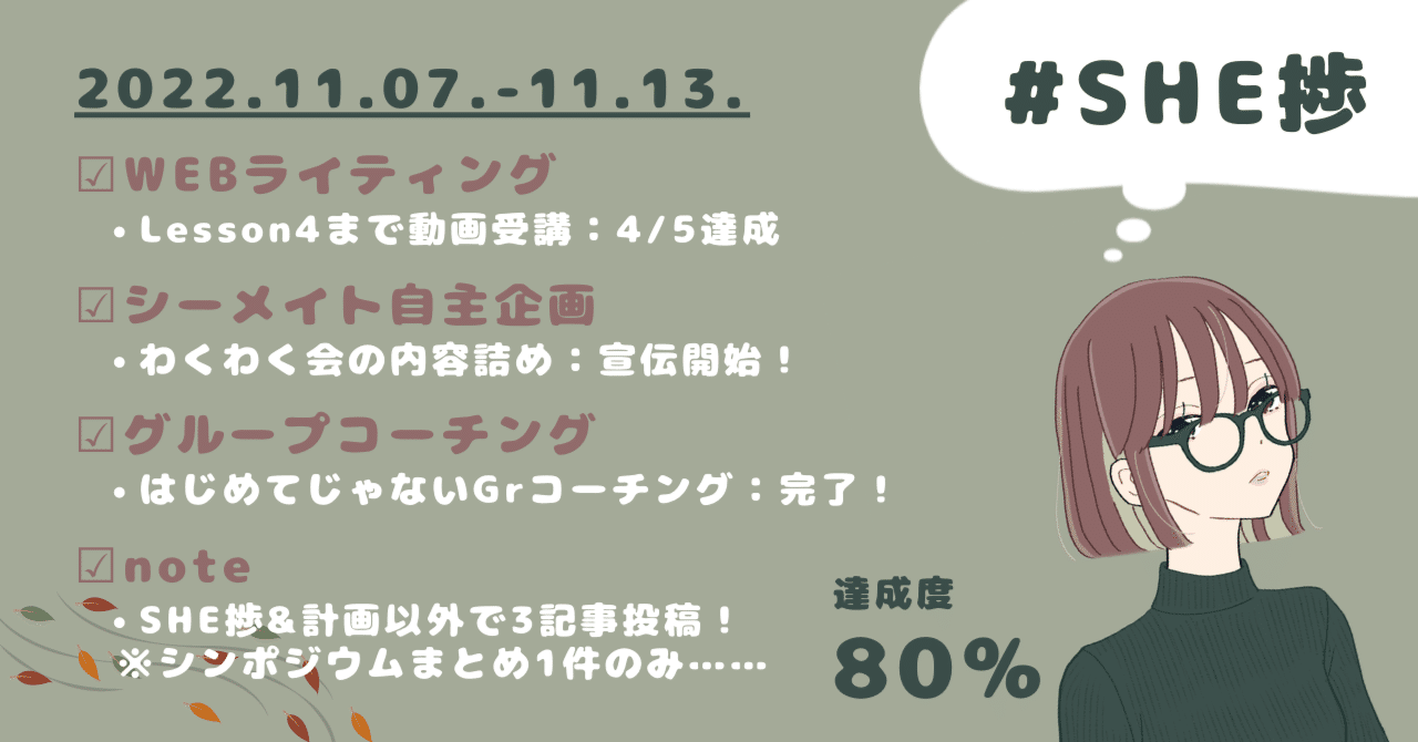 【SHElikes】#SHE捗 2022.11.07 - 11.13｜Dr. りけ子（Tsugumi）