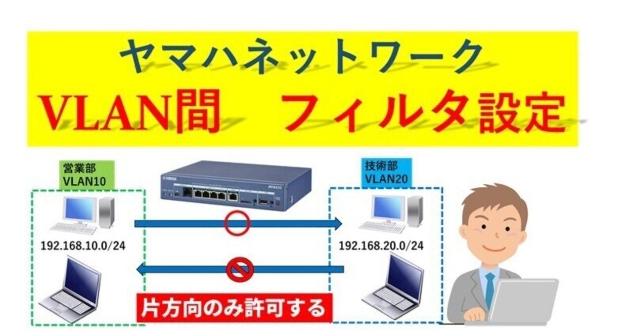 ヤマハルーター VLAN間のフィルタ設定 片方向のみ通信を許可する｜IP実践道場